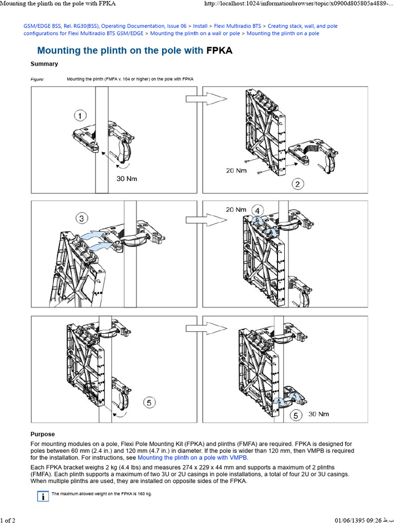 Mounting Plinth on Pole with FPKA | PDF