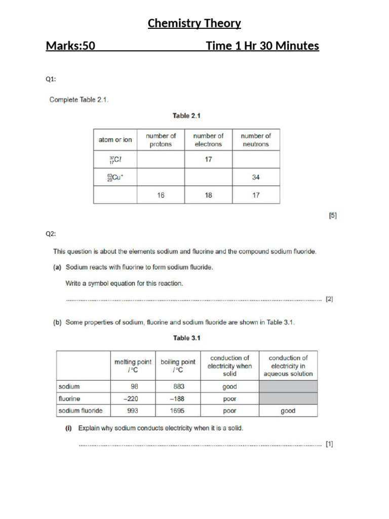 Chemistry Theory | PDF