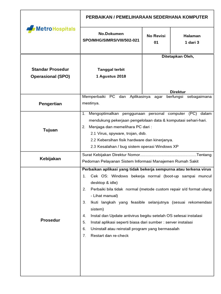 Pemeliharaan dan Perbaikan PC Sederhana | PDF
