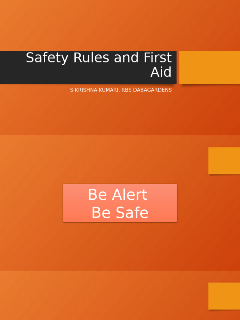 Safety Rules and First Aid | PDF