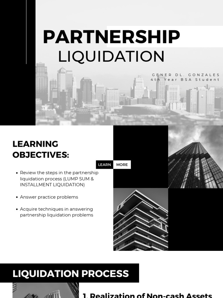 Partnership Liquidation | PDF | Liquidation | Balance Sheet