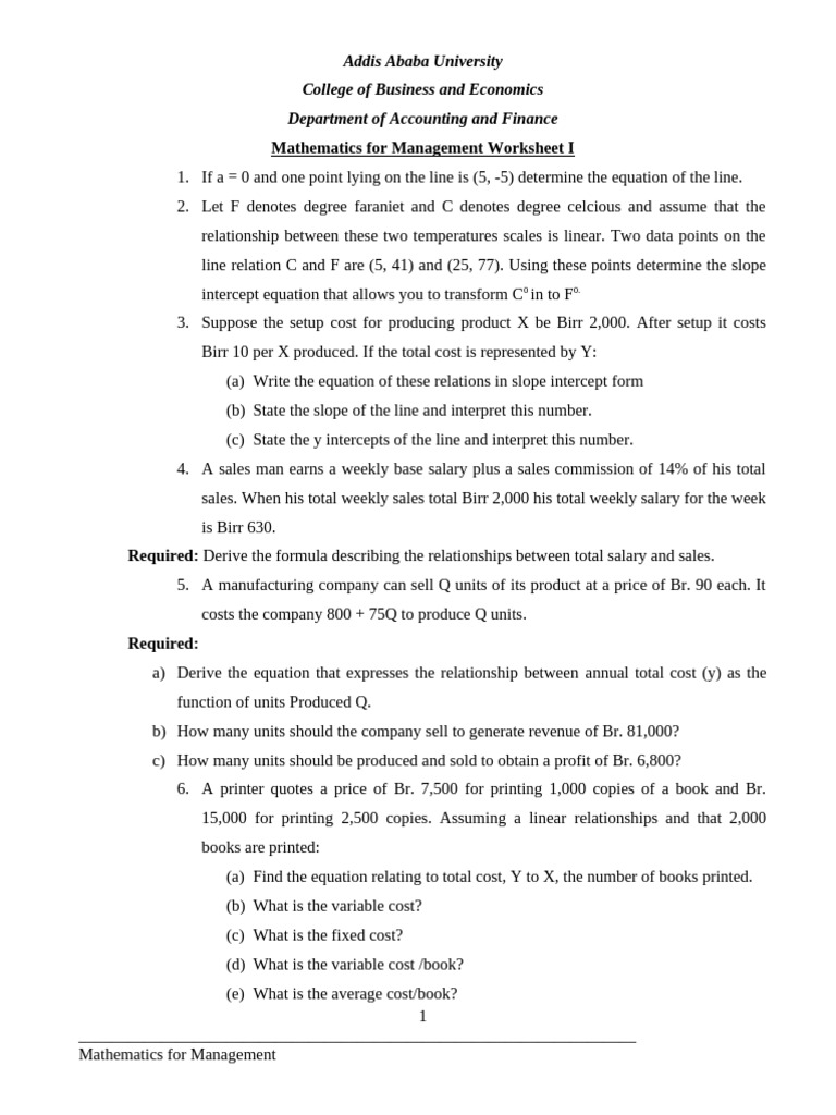 BUSINESS MATHS INDIVIDUAL ASSI | PDF | Mathematical Objects | Algebra