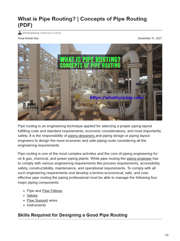 What Is Pipe Routing Concepts of Pipe Routing PDF | PDF | Engineering ...