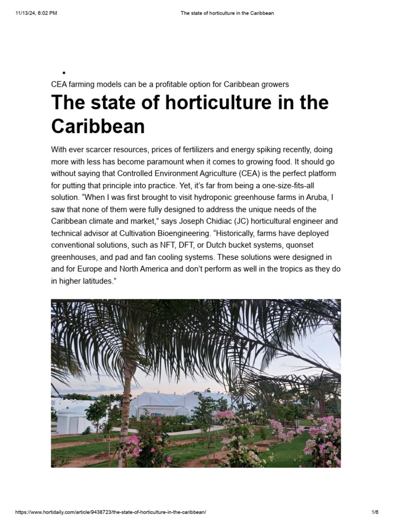 Profitable CEA Farming in the Caribbean | PDF | Agriculture | Horticulture