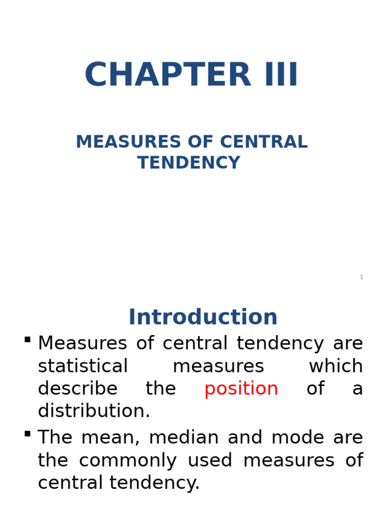 CH III Stat I (2) | PDF | Mean | Median