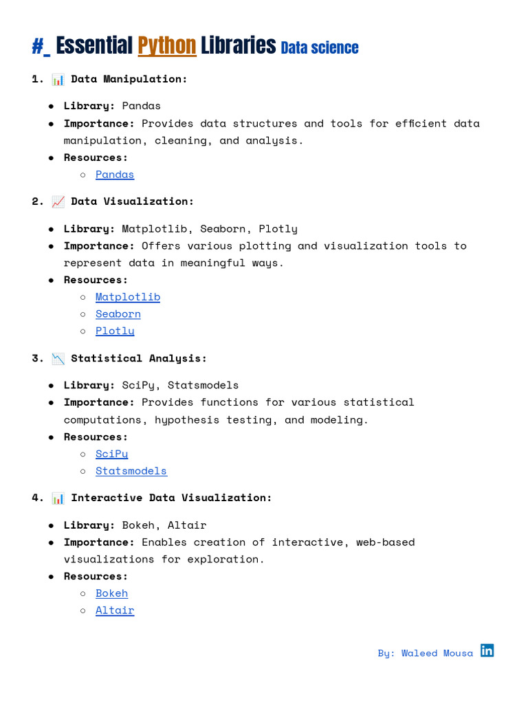 Essential Python Libraries For Data Science 1694045951 | PDF | Machine Learning | Apache Spark