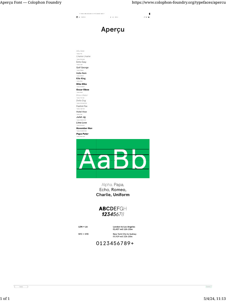 Aperçu Font — Colophon Foundry | PDF | Typography | Design