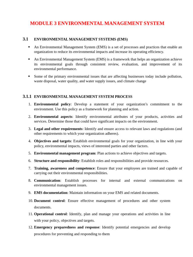 MODULE 3 ENVIRONMENTAL MANAGEMENT SYSTEM | PDF | Recycling | Waste