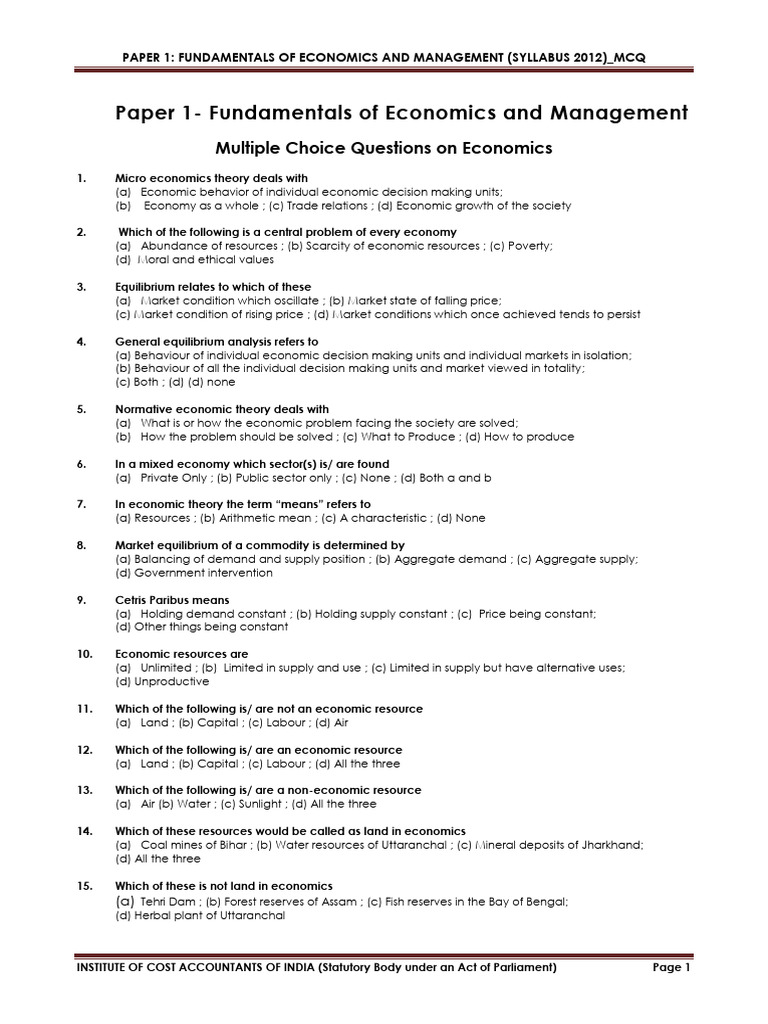 Fundamentals of Economics and Management | PDF | Elasticity (Economics ...