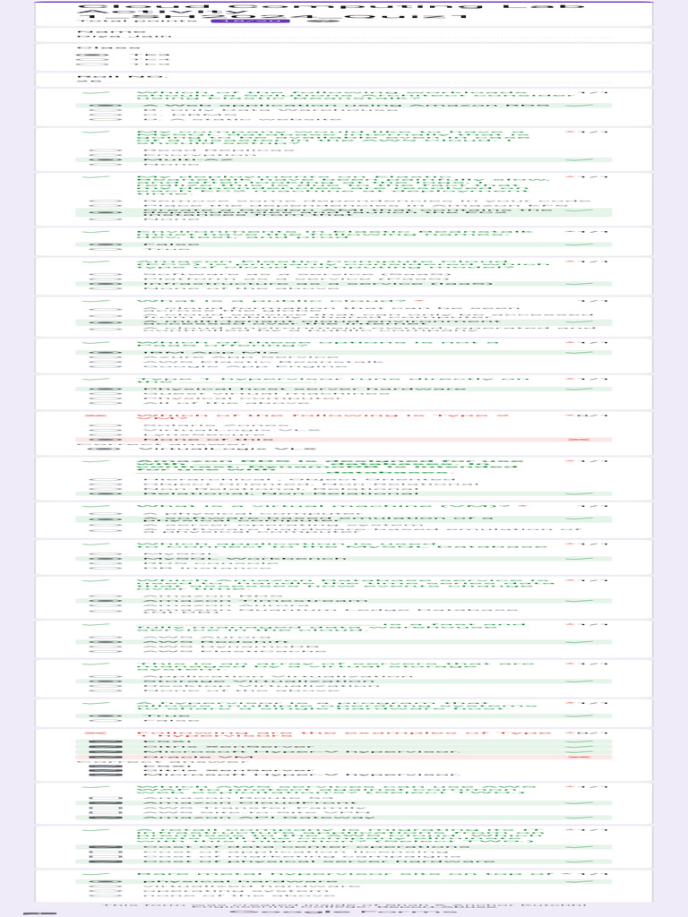 Cloud Computing Lab Activity 1 - SH2024 - Quiz1 2 | PDF | Cloud Computing | Virtualization