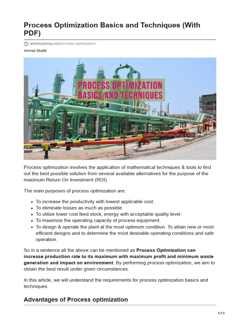 13-Process Optimization Basics and Techniques With PDF | PDF | Mathematical Optimization | Loss ...