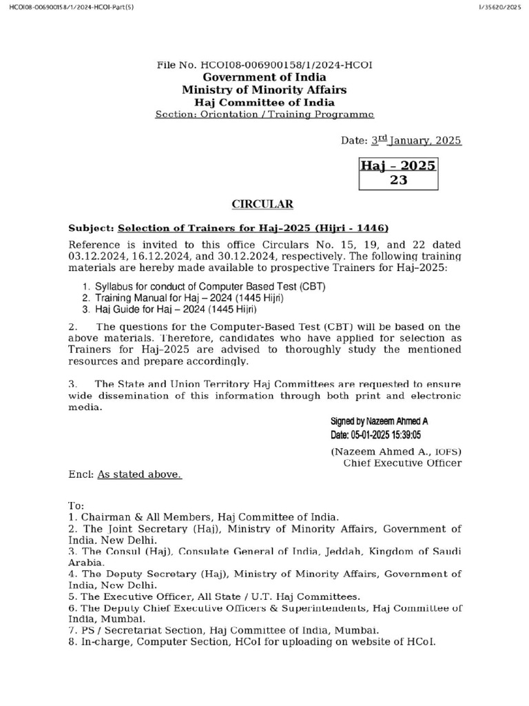 Circular No.23 - Haj2025 | PDF | Hajj