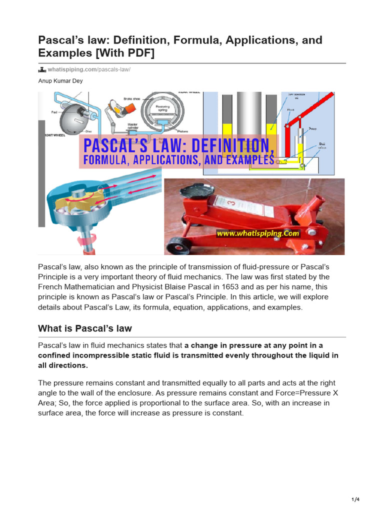 18-Pascals Law Definition Formula Applications and Examples With PDF ...