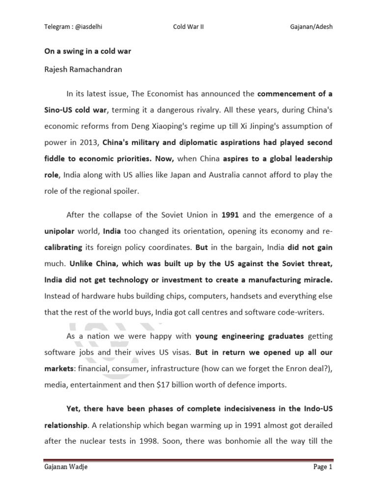 Cold War II | PDF | Cold War | International Relations