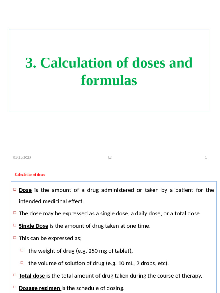 Pharma Calculations | PDF | Dose (Biochemistry) | Chemistry