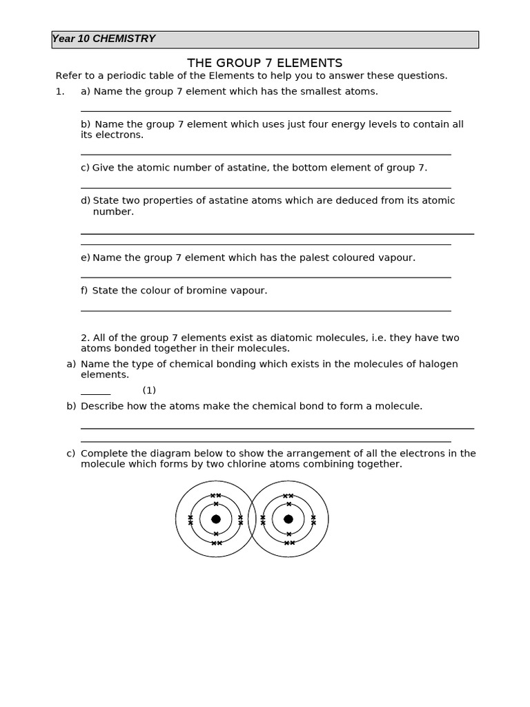 Group 7 Elements-WS1 | PDF