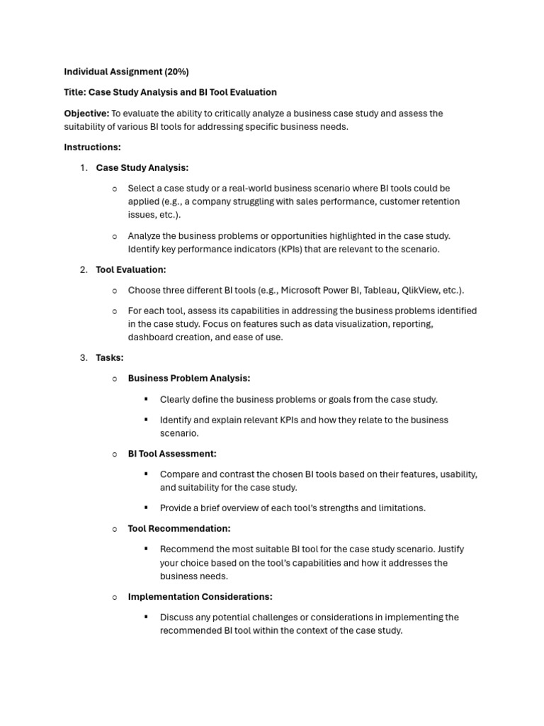BI MW Individual Assignment | PDF | Usability | Performance Indicator