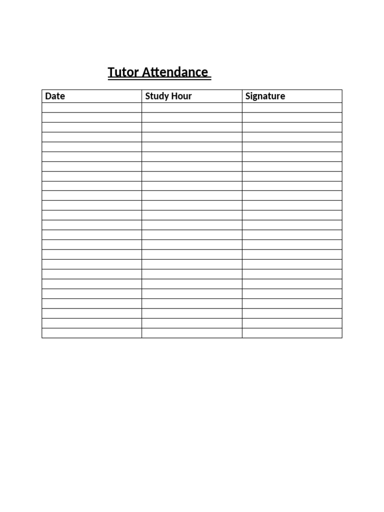 Tutor Attendance | PDF