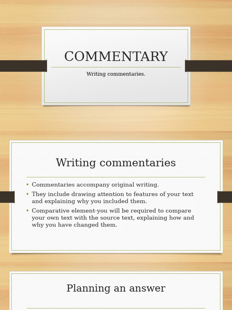 Writing Commentaries | PDF | Sentence (Linguistics) | Vocabulary