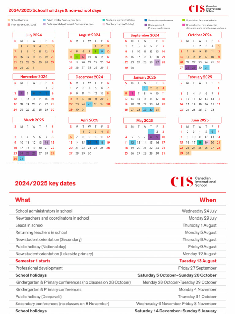 cis-calendar-2024-2025-updated-Sep-27-2024 | PDF
