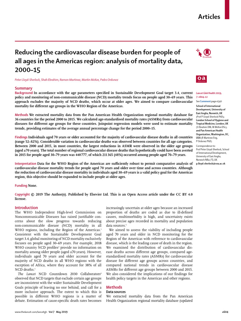 Reducing The Cardiovascular Disease Burden For Peo | PDF | World Health ...