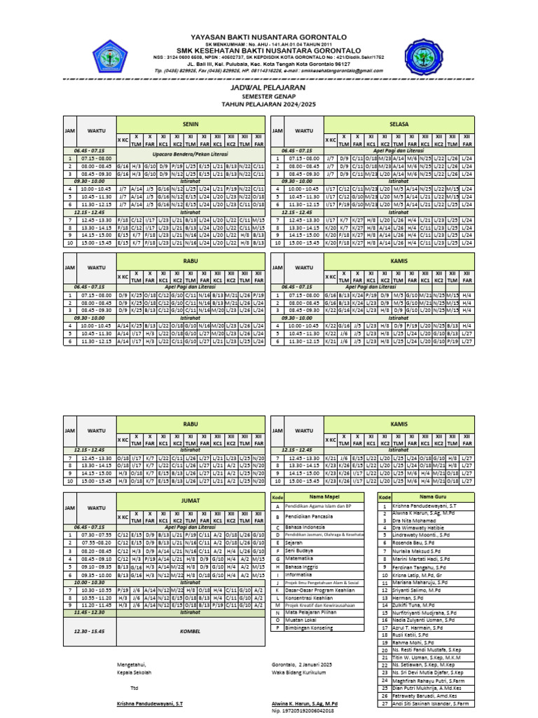 Jadwal KBM-2 | PDF