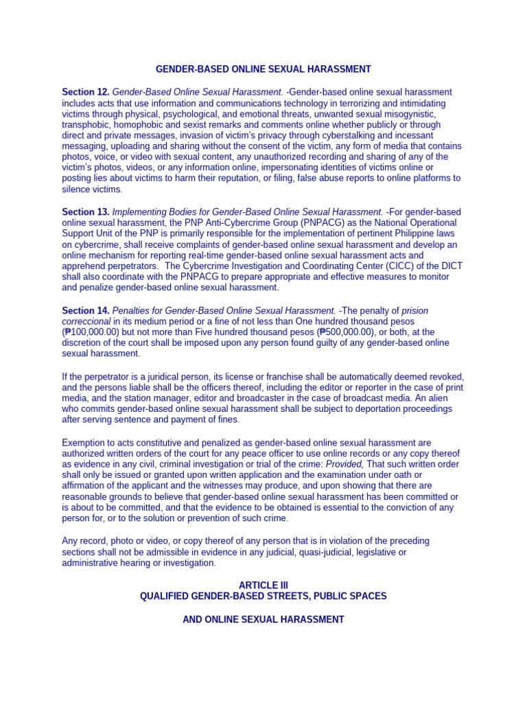 Qualified Gender Based Harassment | PDF | Sexual Harassment | Harassment