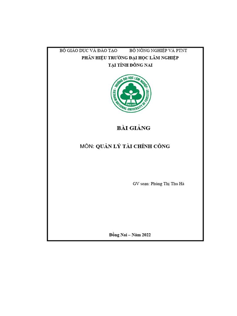 bai-giang-quan-ly-tai-chinh-cong-dai-hoc-lam-nghiep-88045 | PDF
