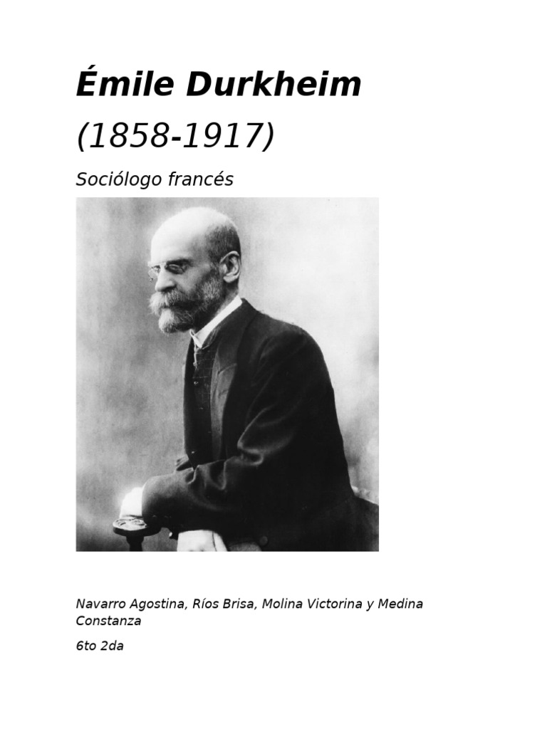 Teorías y Aportes de Émile Durkheim | PDF | Emile Durkheim | Sociología