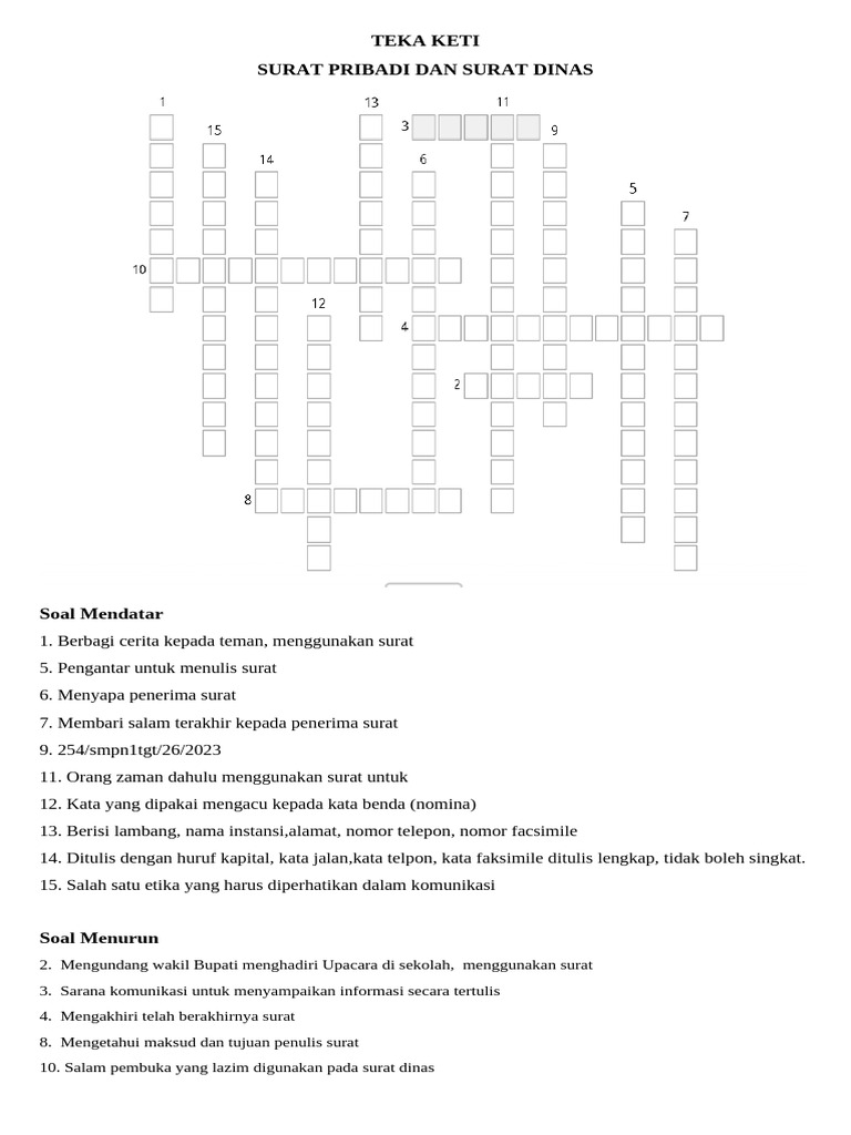 TEKA KETI Surat Dinas Dan Surat Pribadi | PDF