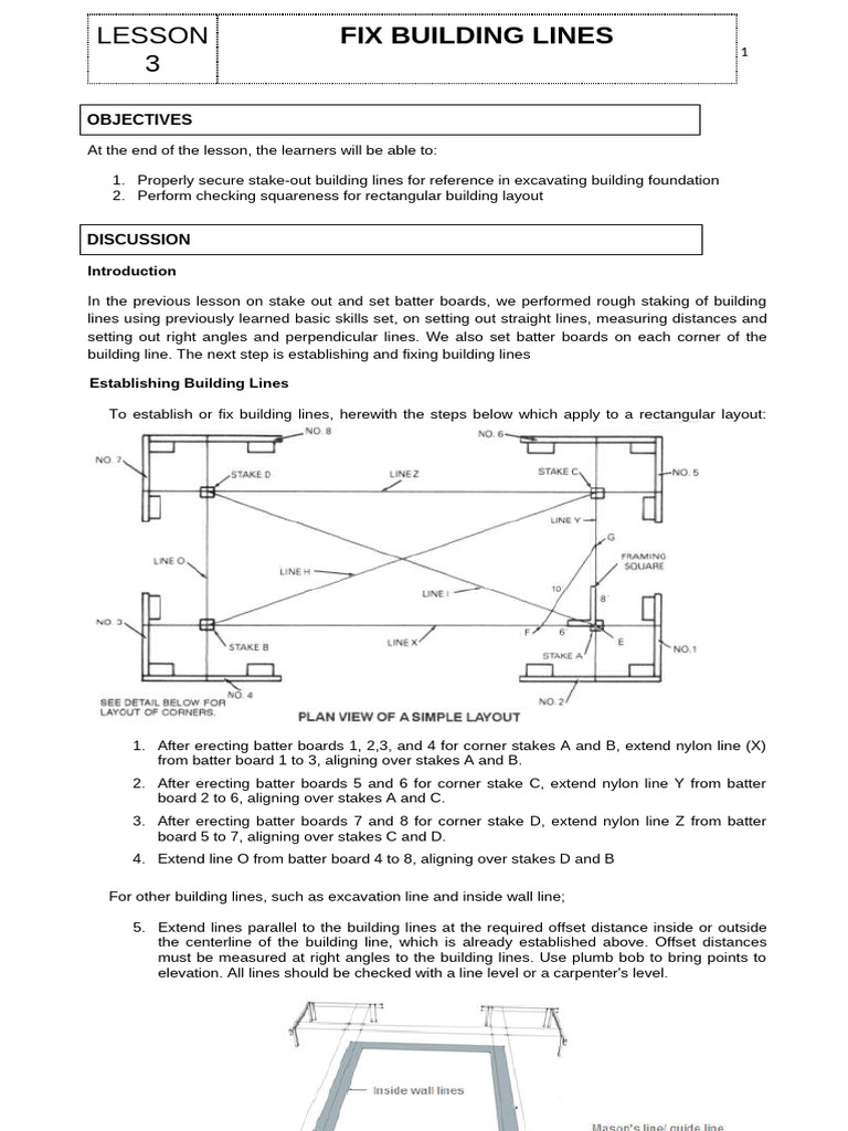 (Edited) 3 Fix Stake-Out Building Lines | PDF