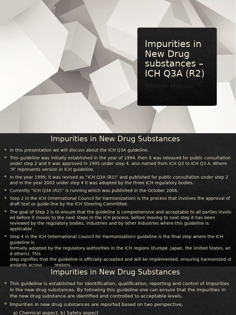 Impurities in New Drug Substances - ICH Q3 | PDF | Solvent | Toxicity