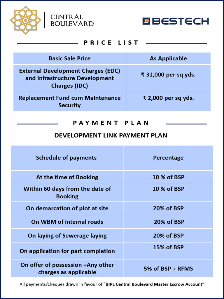 Price List Payment Plan | PDF