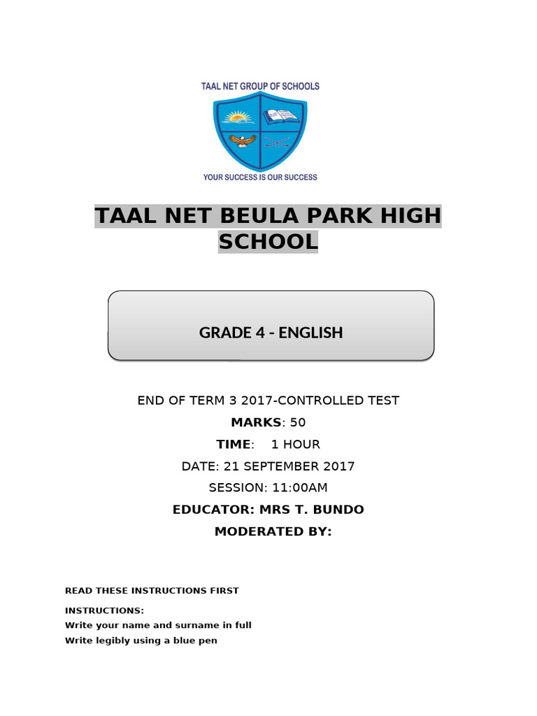 Exams Cover Page | PDF