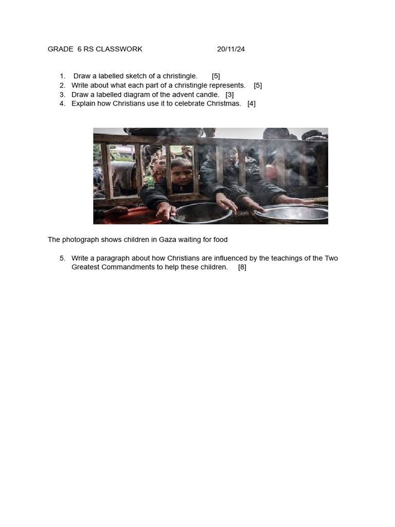 Grade 6 RS Classwork 20 - 11 - 24 | PDF