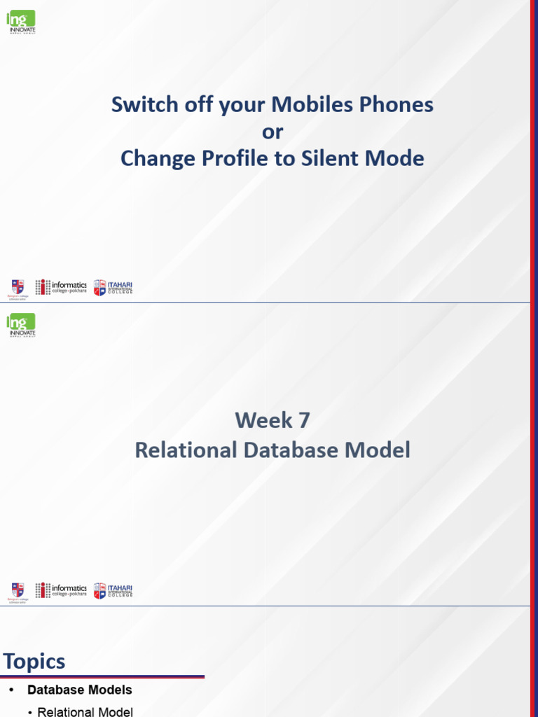 Week7RelationalModel 91647 | PDF | Relational Model | Relational Database