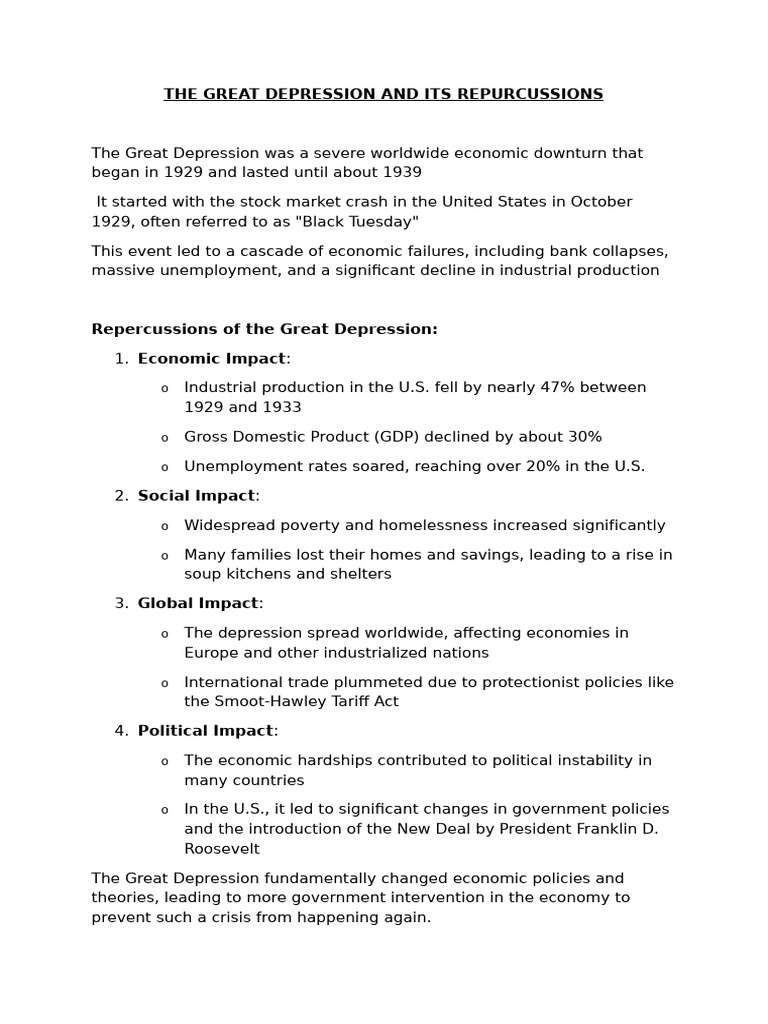 Great Depression's Lasting Impact | PDF | Great Depression | New Deal