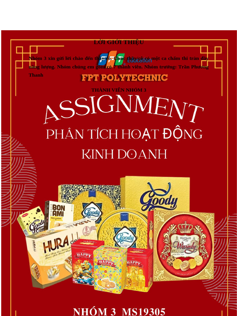 Asm - Nhóm 3 - Phân Tích Ho T Đ NG Kinh Doanh | PDF