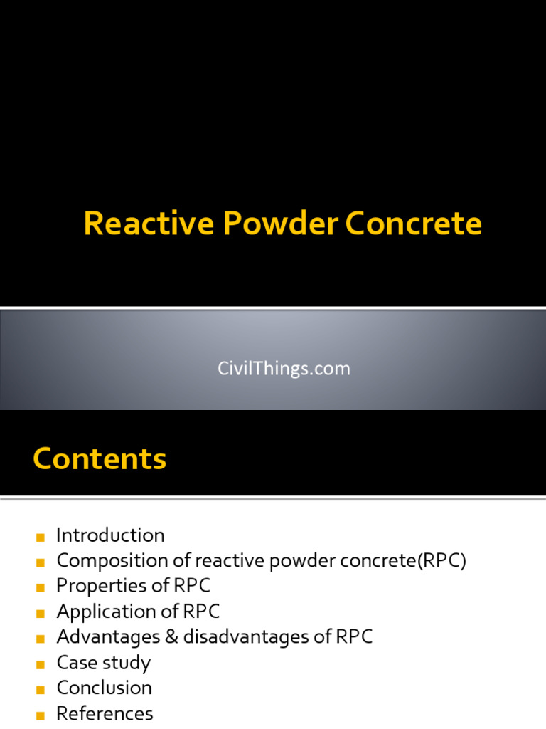 Reactive Powder Concrete - pptx06 | PDF | Concrete | Strength Of Materials