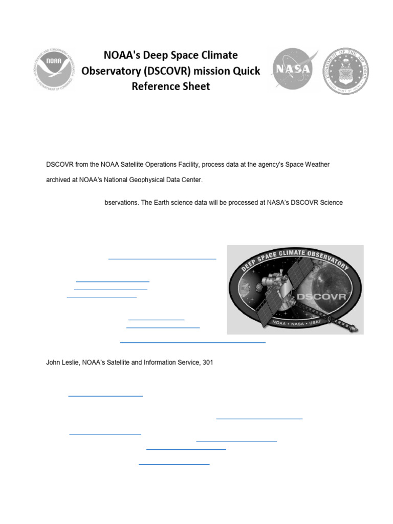 dscovr_quick_reference | PDF | Space Program Of The United States ...