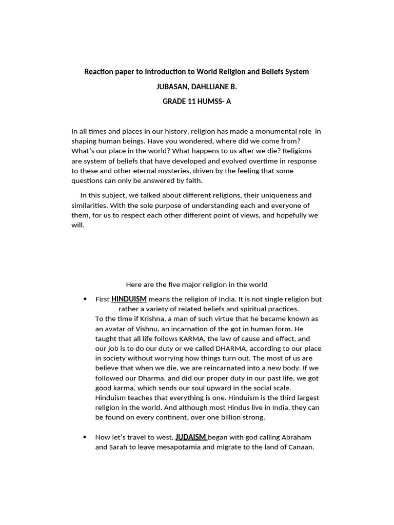 Understanding Major World Religions | PDF | Prophets And Messengers In ...