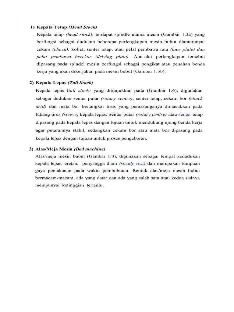Bagian Mesin Bubut | PDF