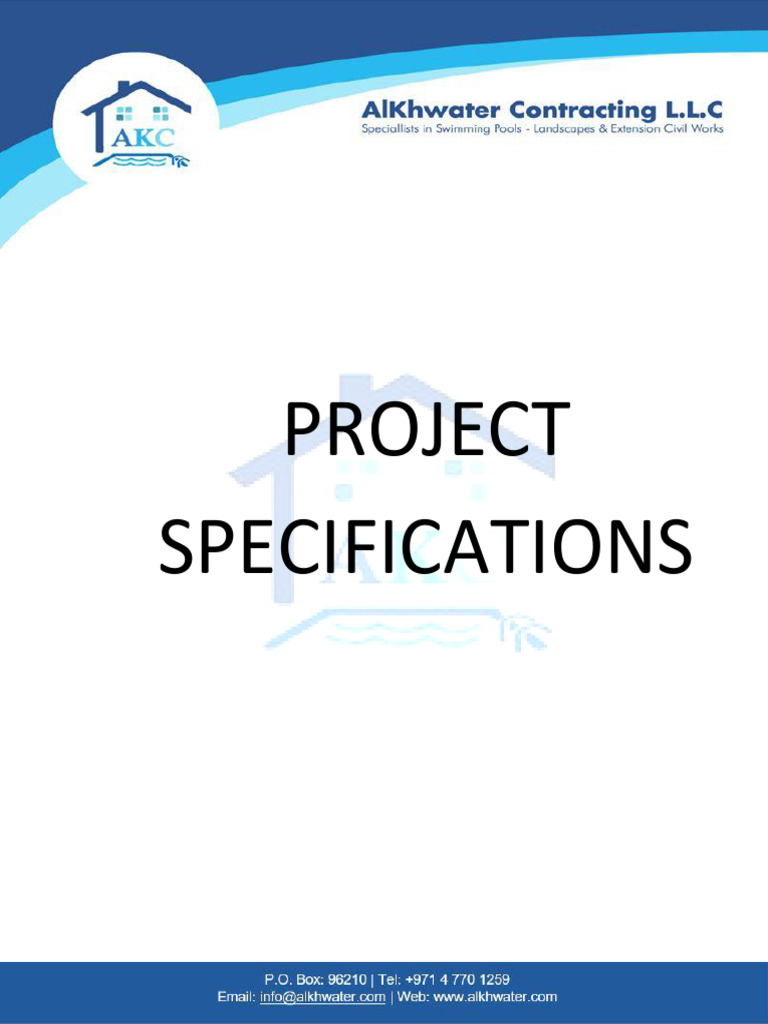 PROJECT SPECIFICATIONS | PDF