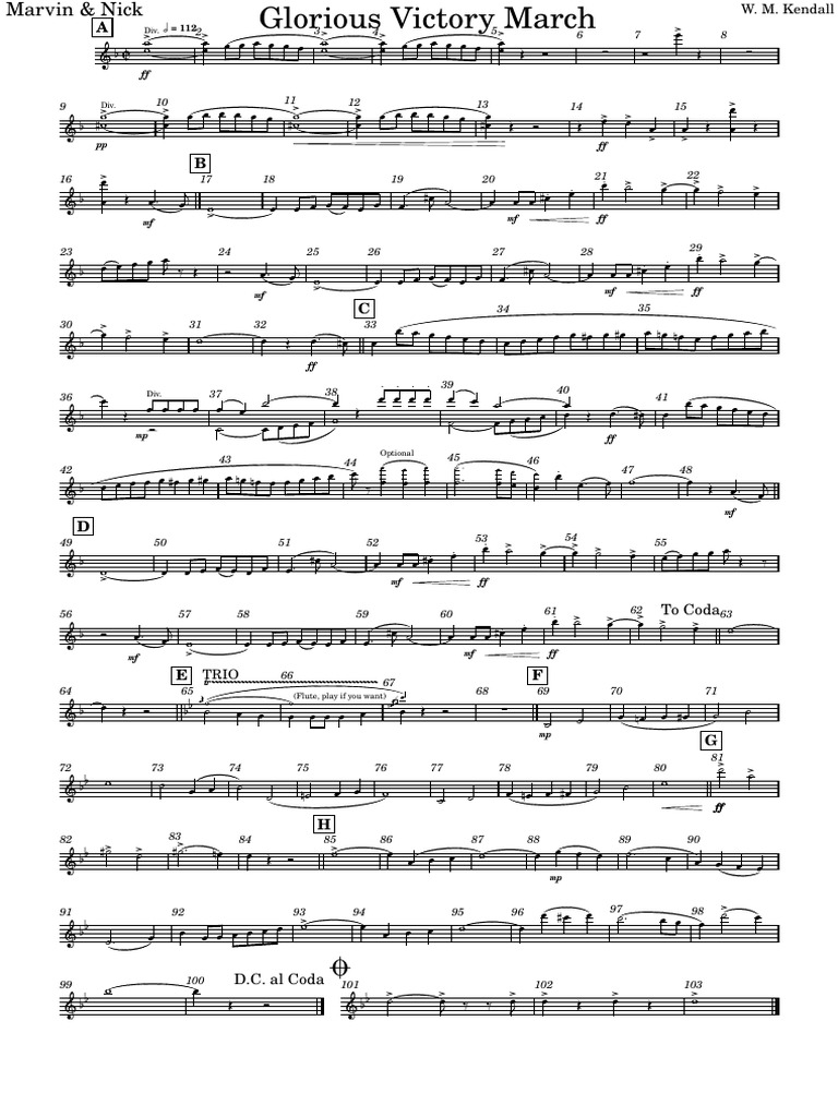 Glorious Victory March-Marvin-and-Nick | PDF