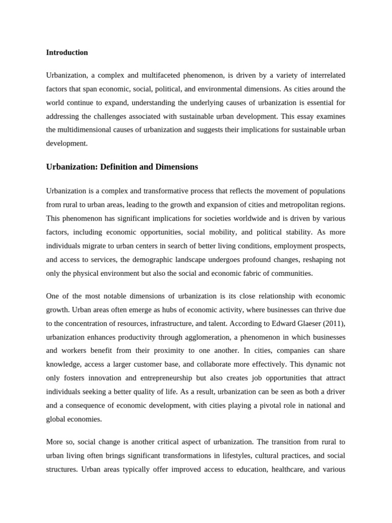 Assignment ... Urbanisation | PDF | Urbanization | Sustainability