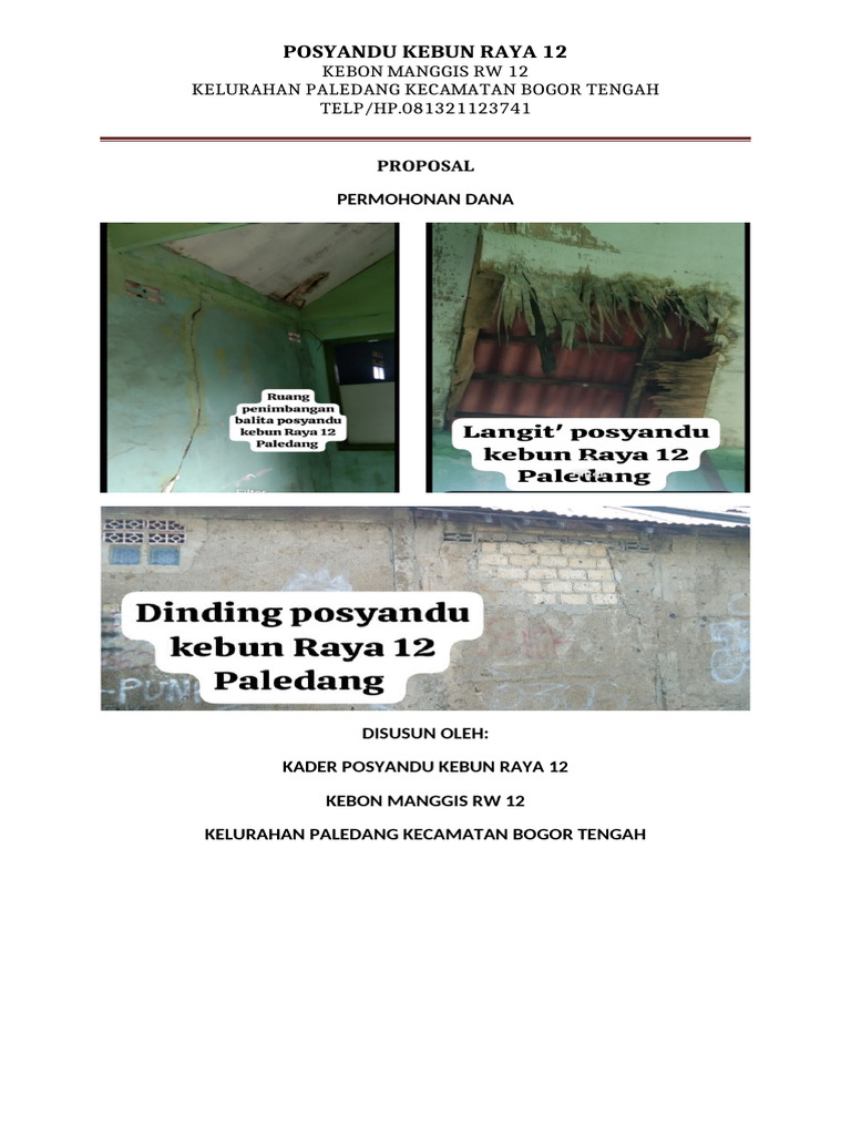 PROPOSAL posyandu kebun raya 12 | PDF