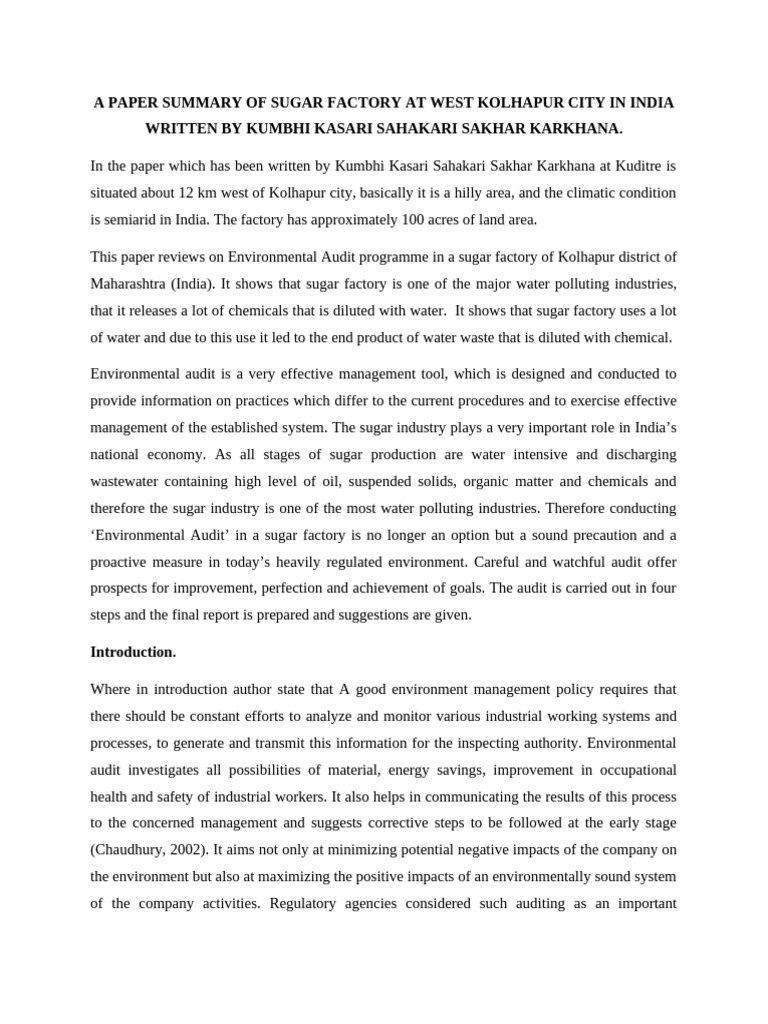 Assignment 3 Environment | PDF | Sewage Treatment | Sugarcane