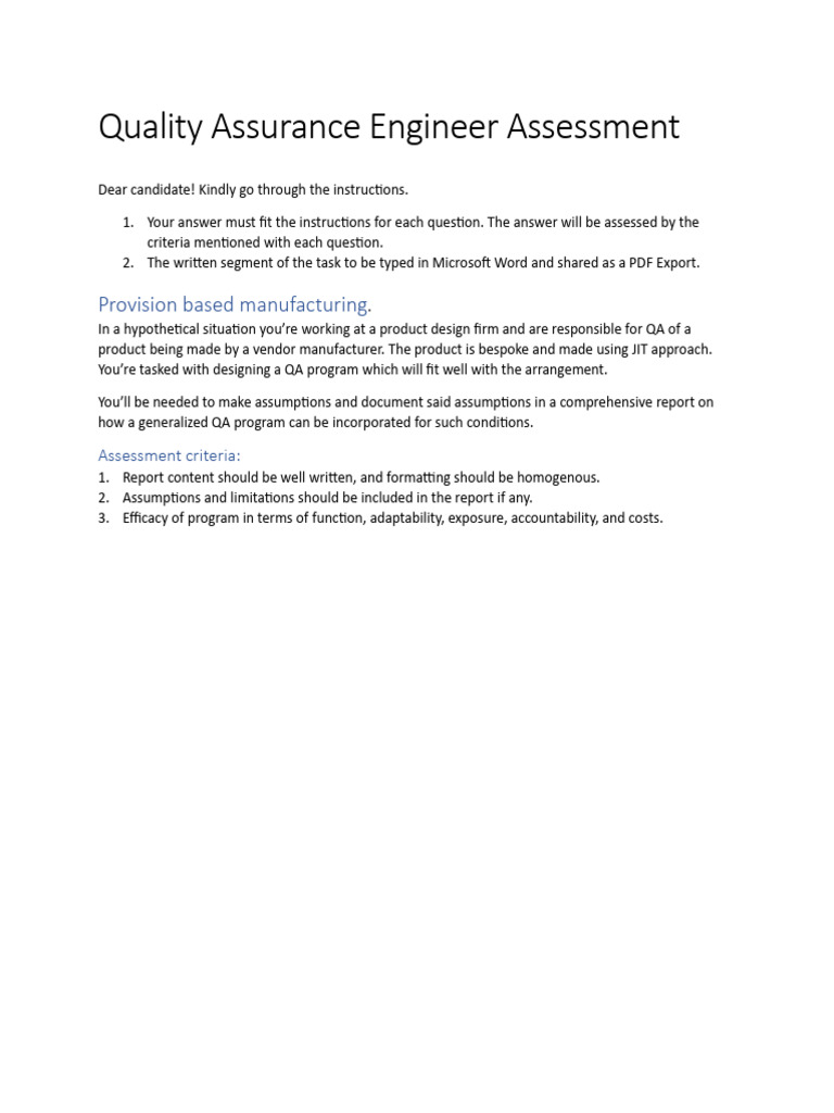 QA Program Design for JIT Manufacturing | PDF