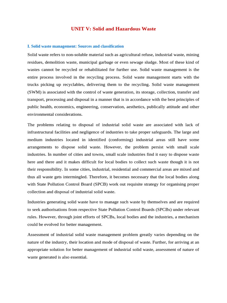 IPC - UNIT V - Course Material | PDF | Electronic Waste | Waste