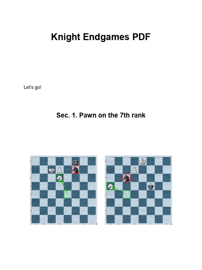 Mastering Knight Endgames in Chess | PDF